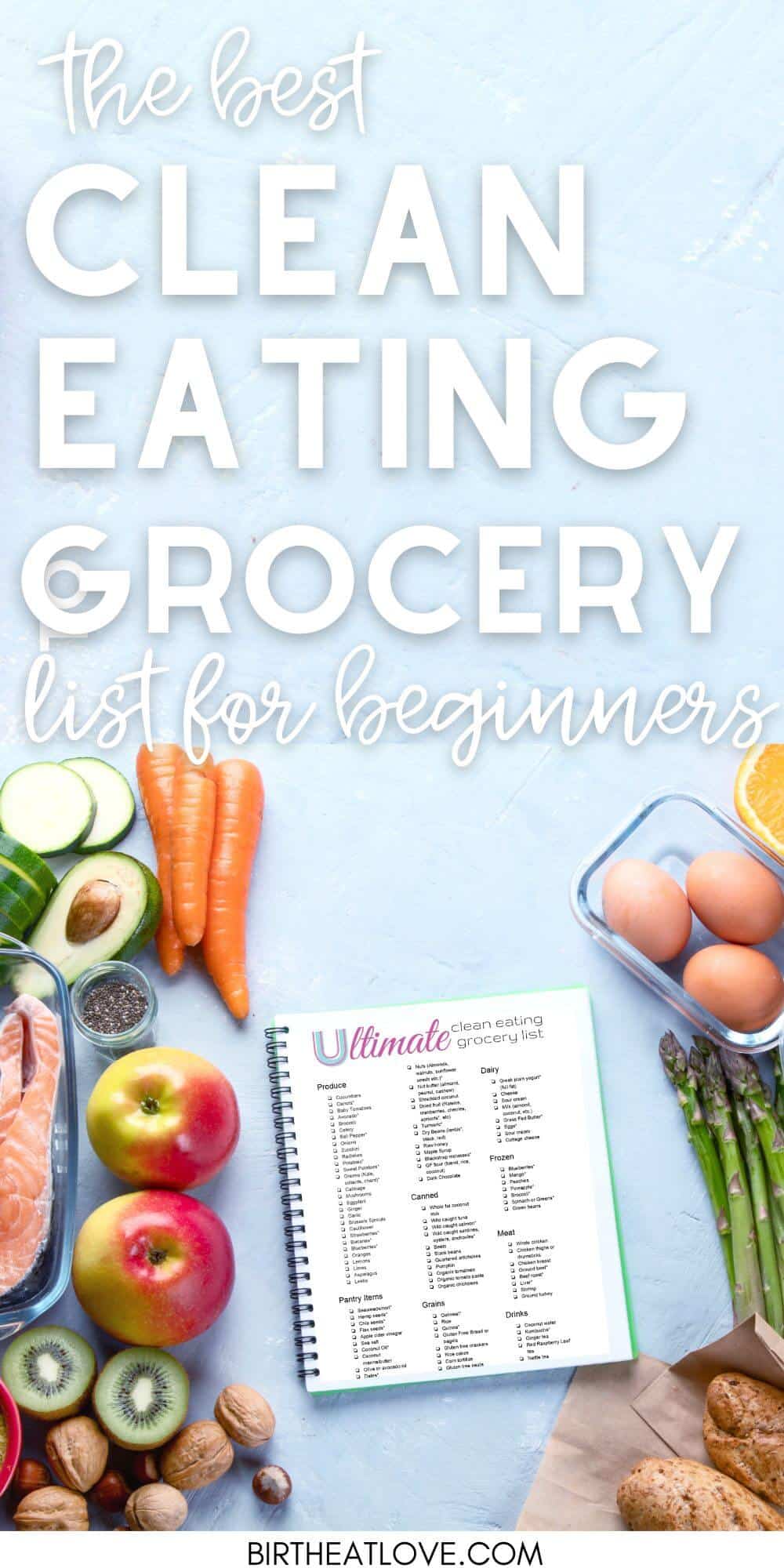 Clean Eating Grocery List (PDF Printable Included) - Birth Eat Love