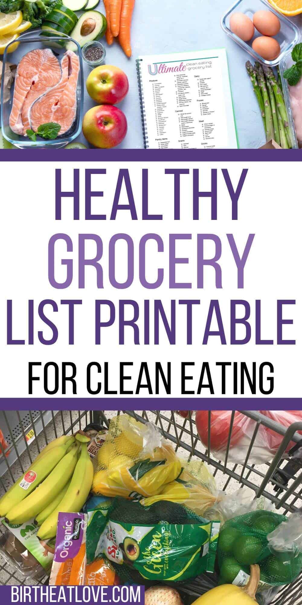 Clean Eating Grocery List (PDF Printable Included) - Birth Eat Love