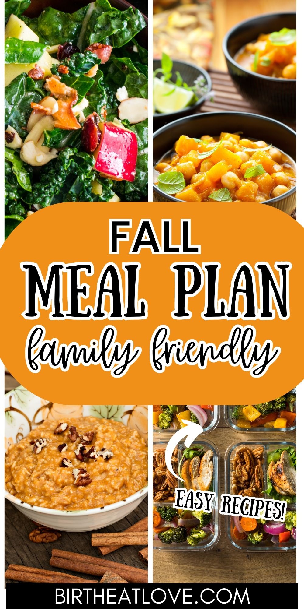 Fall Meal Plan for Week of Clean Eating - Birth Eat Love