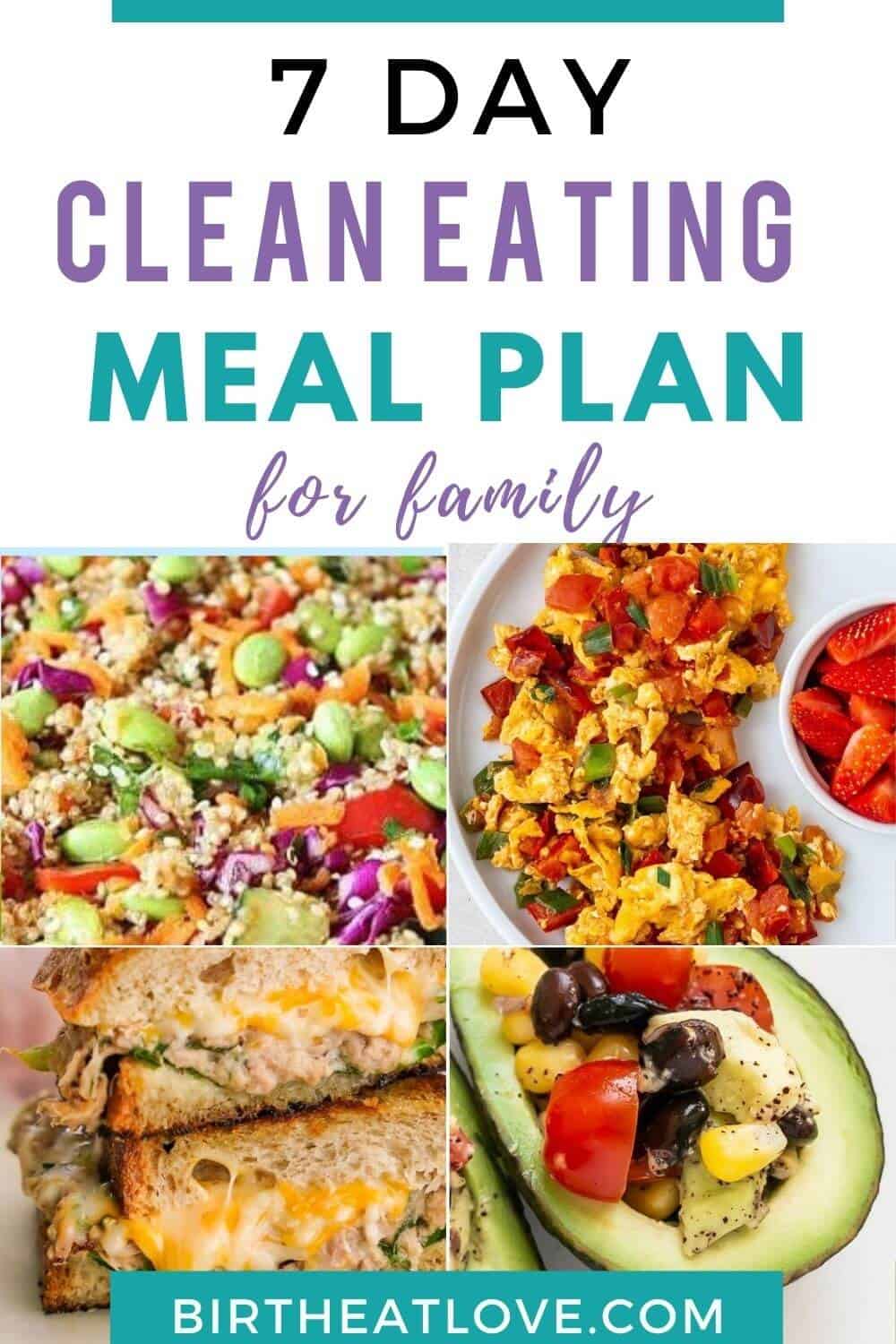 Clean Eating Family Meal Plan (7 Day) - Birth Eat Love