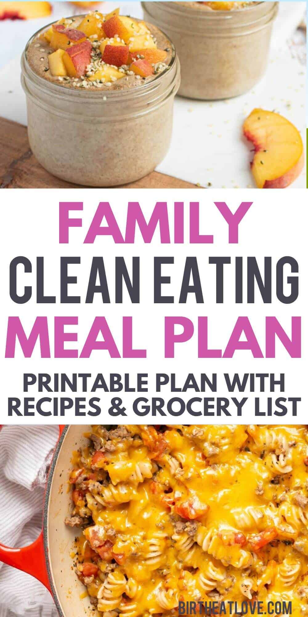 Clean Eating Family Meal Plan (7 Day) - Birth Eat Love
