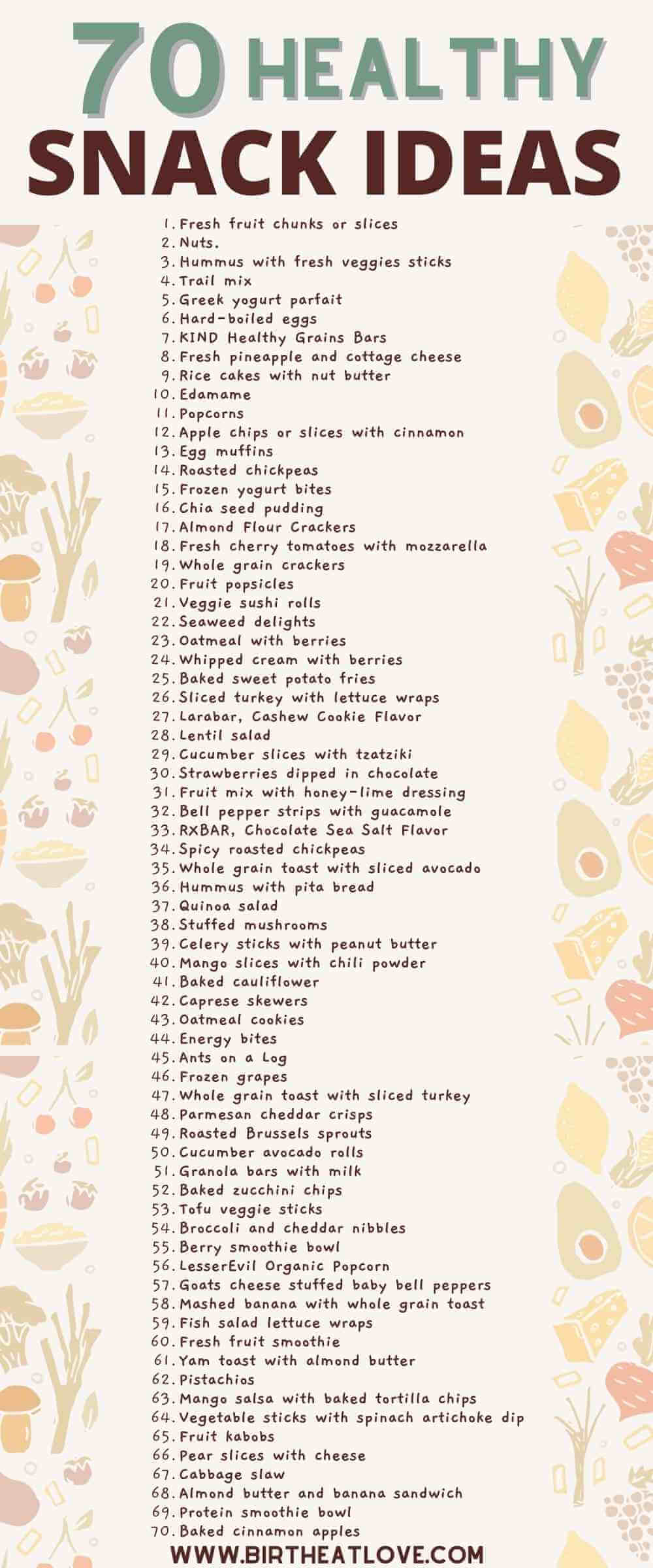 Clean Eating Snacks List - Ideas for a Healthy Family - Birth Eat Love
