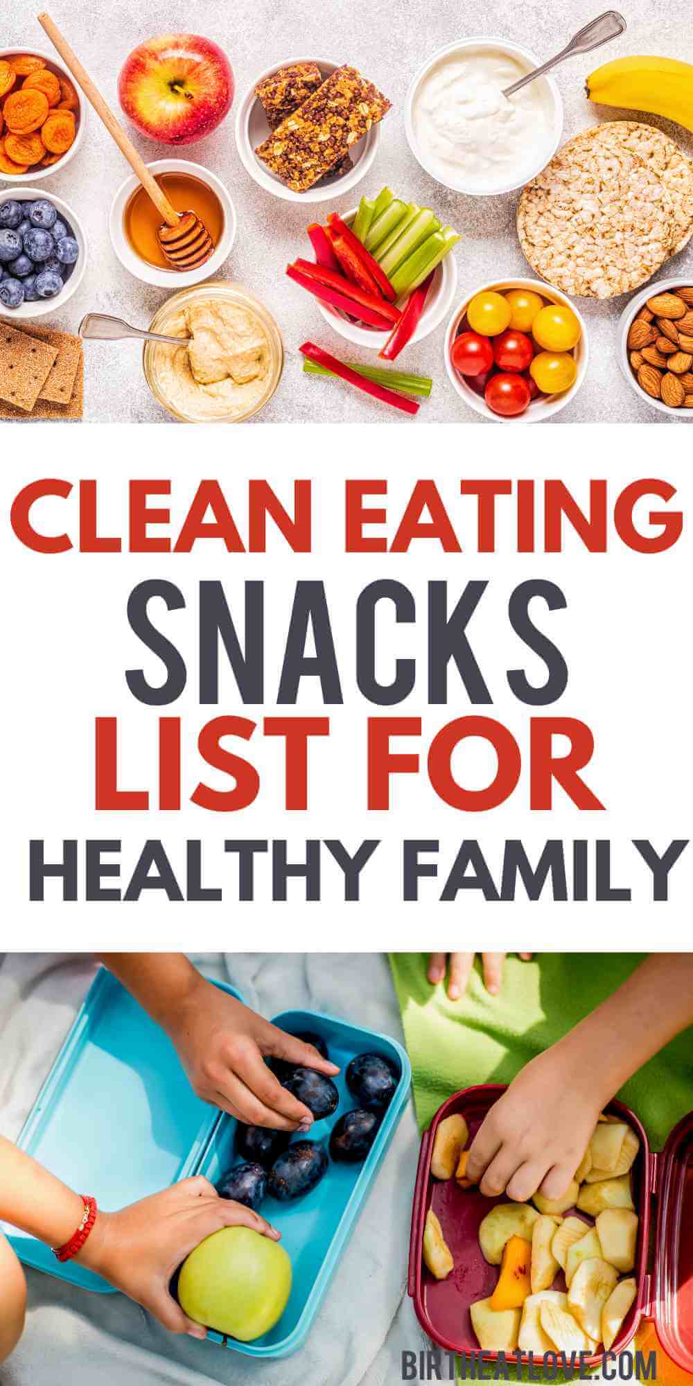 Clean Eating Snacks List - Ideas for a Healthy Family - Birth Eat Love